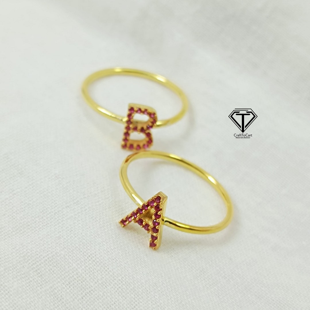 Custom Initial Ring: Sterling Silver Alphabet Ring - Etsy