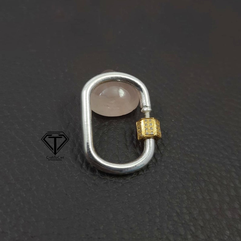 Rectangle Screw Lock, Pave Diamond Carabiner, Jewelry Components ...