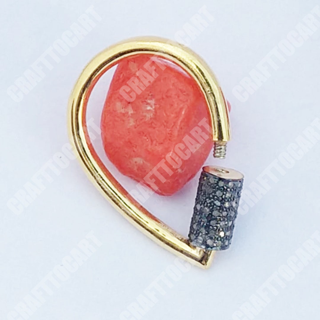 Pear Drop Carabiner Screw Lock, Pave Diamond Carabiner Lock - Etsy