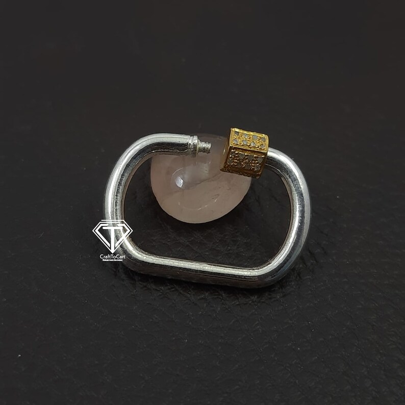 Rectangle Screw Lock, Pave Diamond Carabiner, Jewelry Components ...