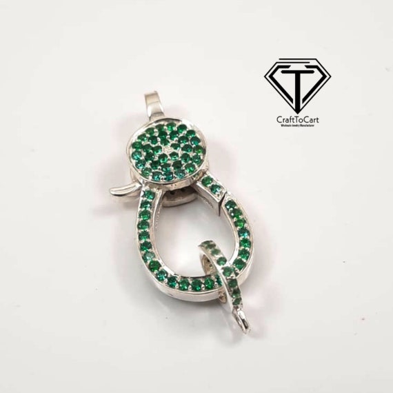 Lobster Lock Pave Stone Clasp - Etsy