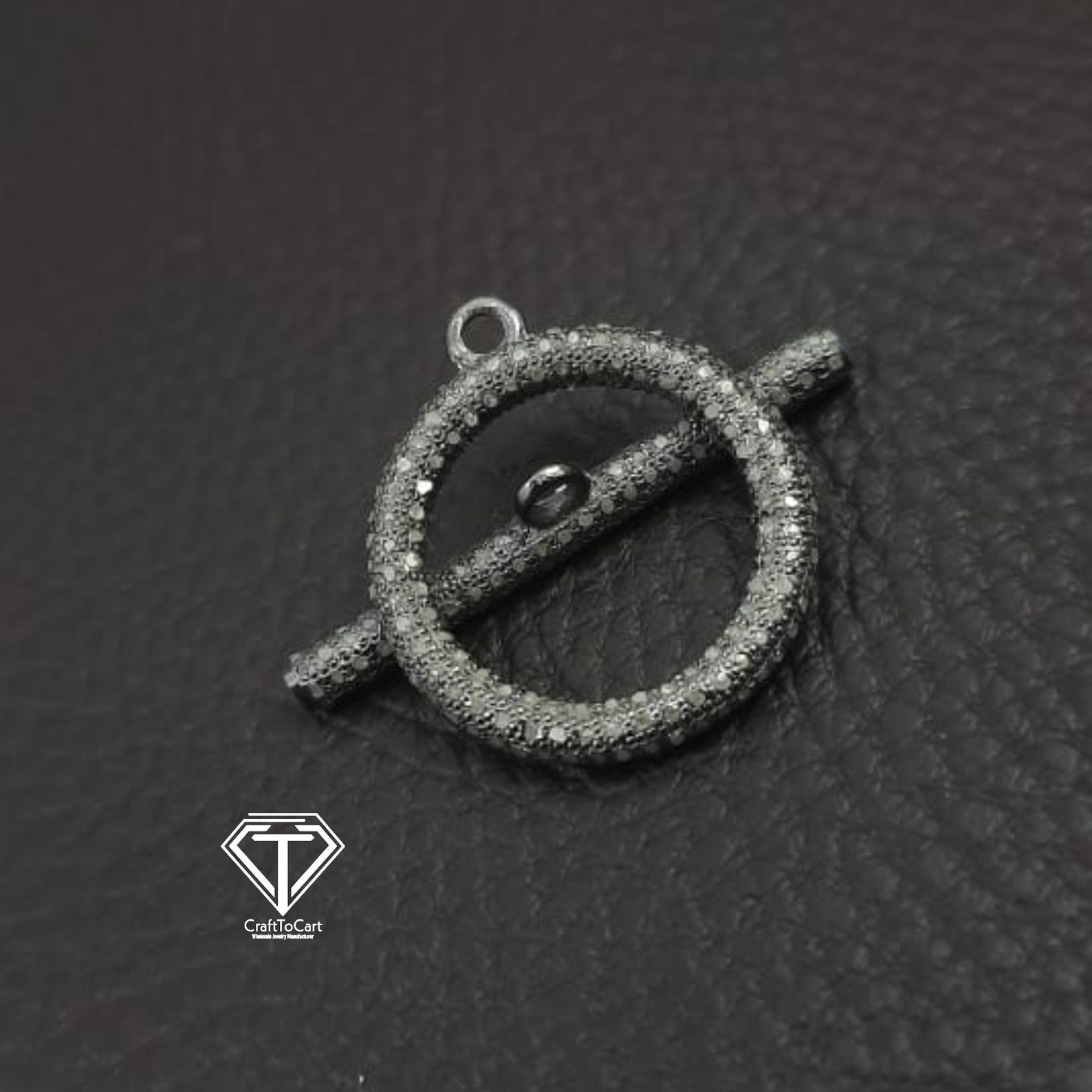 Pave Diamond Toggle Lock, Necklace Lock, Jewelry Components, Findings ...