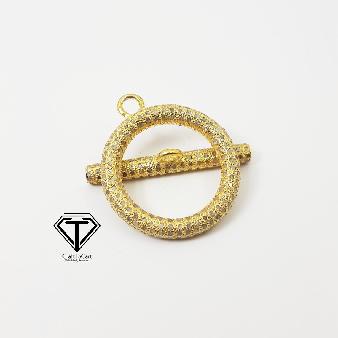 Pave Diamond Toggle Lock Necklace Lock Jewelry Components - Etsy