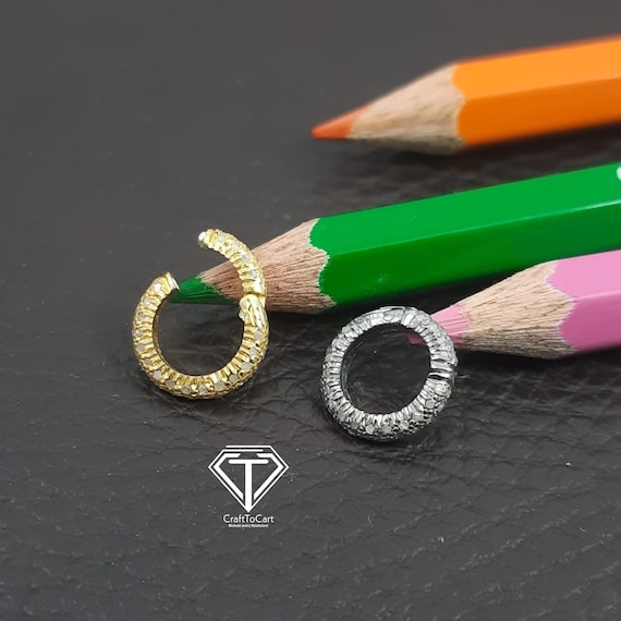 Pave Diamond Round Lock Diamond Clasp Jewelry Components | Etsy