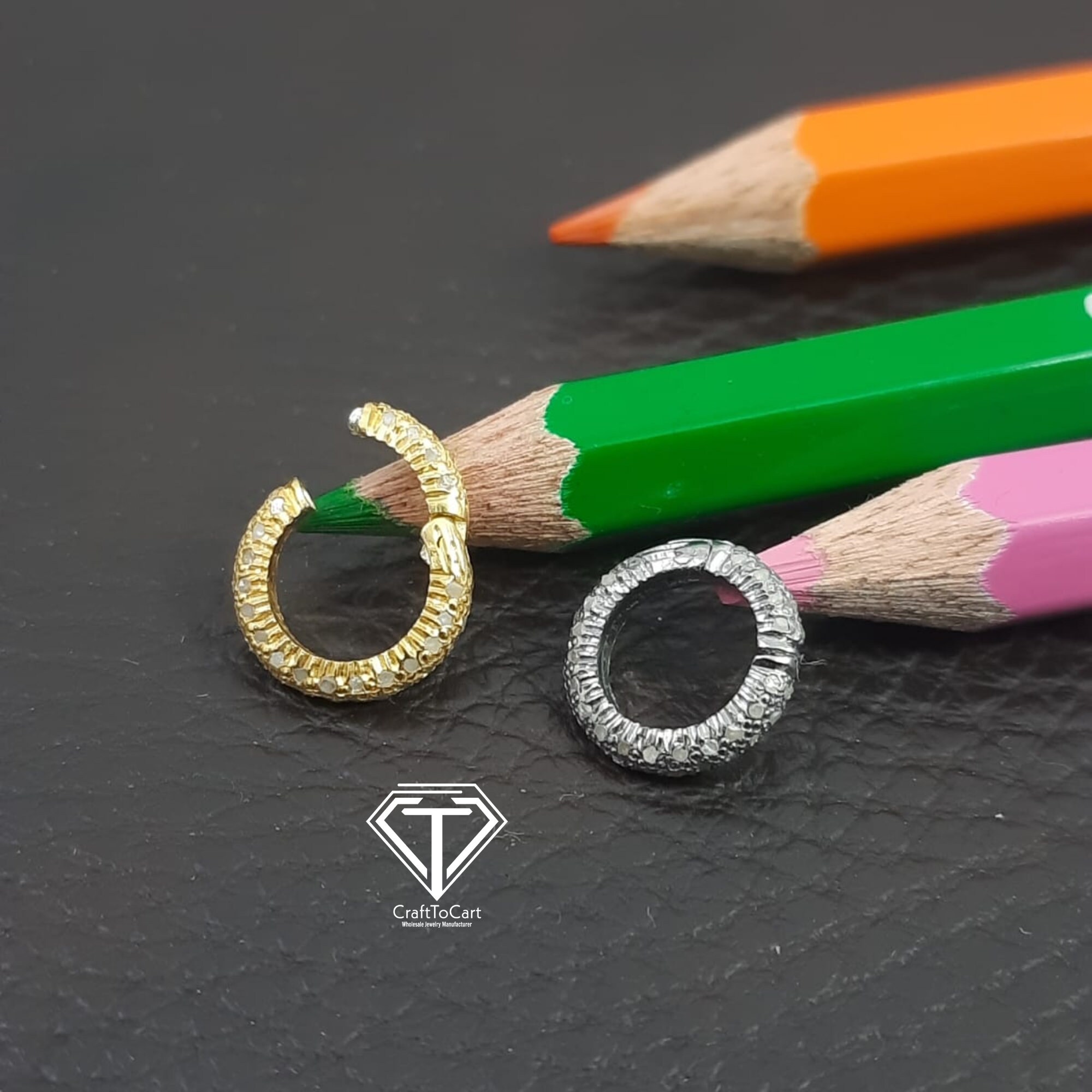 Pave Diamond Round Lock Diamond Clasp Jewelry Components - Etsy