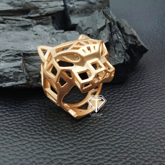 Tiger Ring Sterling Silver Mens Tigers Head Ring Lion Ring - Etsy