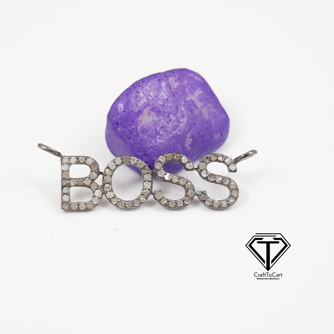 Boss Diamond Pendant Connector, Boss Initial Pendants Connector, Pave ...