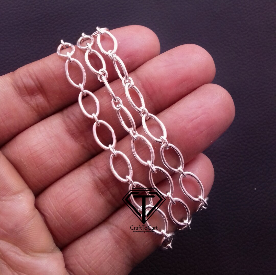 925 Sterling Silver Double Link Chain, Minimalist Chain - Etsy
