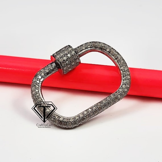 Pave Diamond Rectangle Screw Lock Diamond Lock Jewelry | Etsy