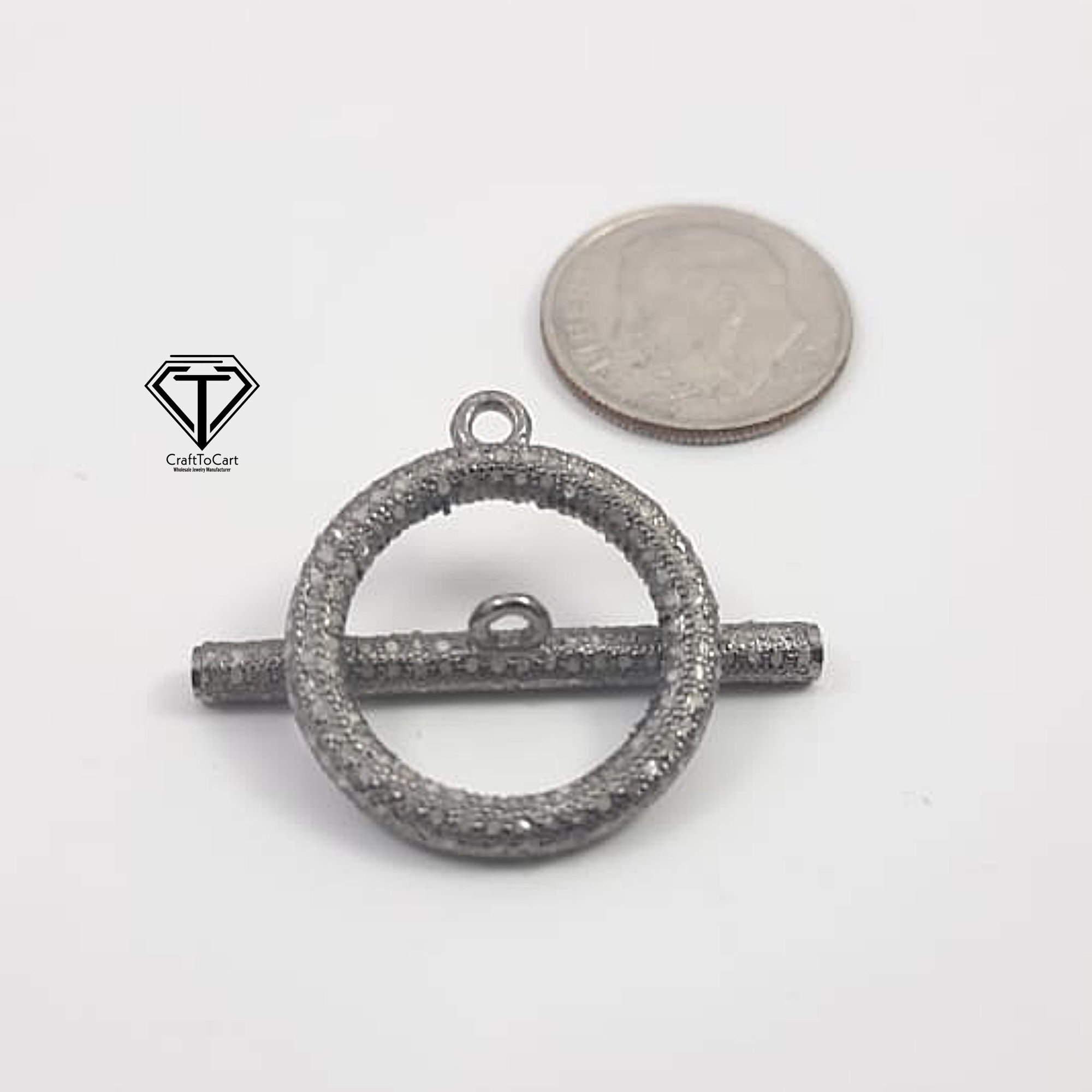 Pave Diamond Toggle Lock Necklace Lock Jewelry Components - Etsy