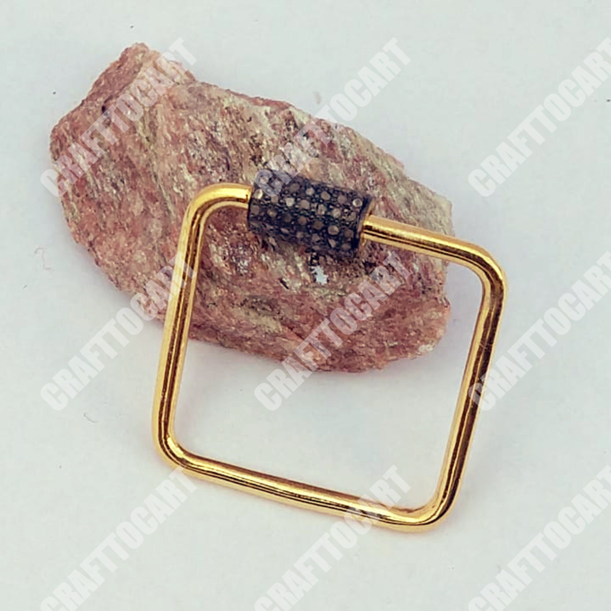 Square Carabiner Lock, Pave Diamond Screw Lock - Etsy