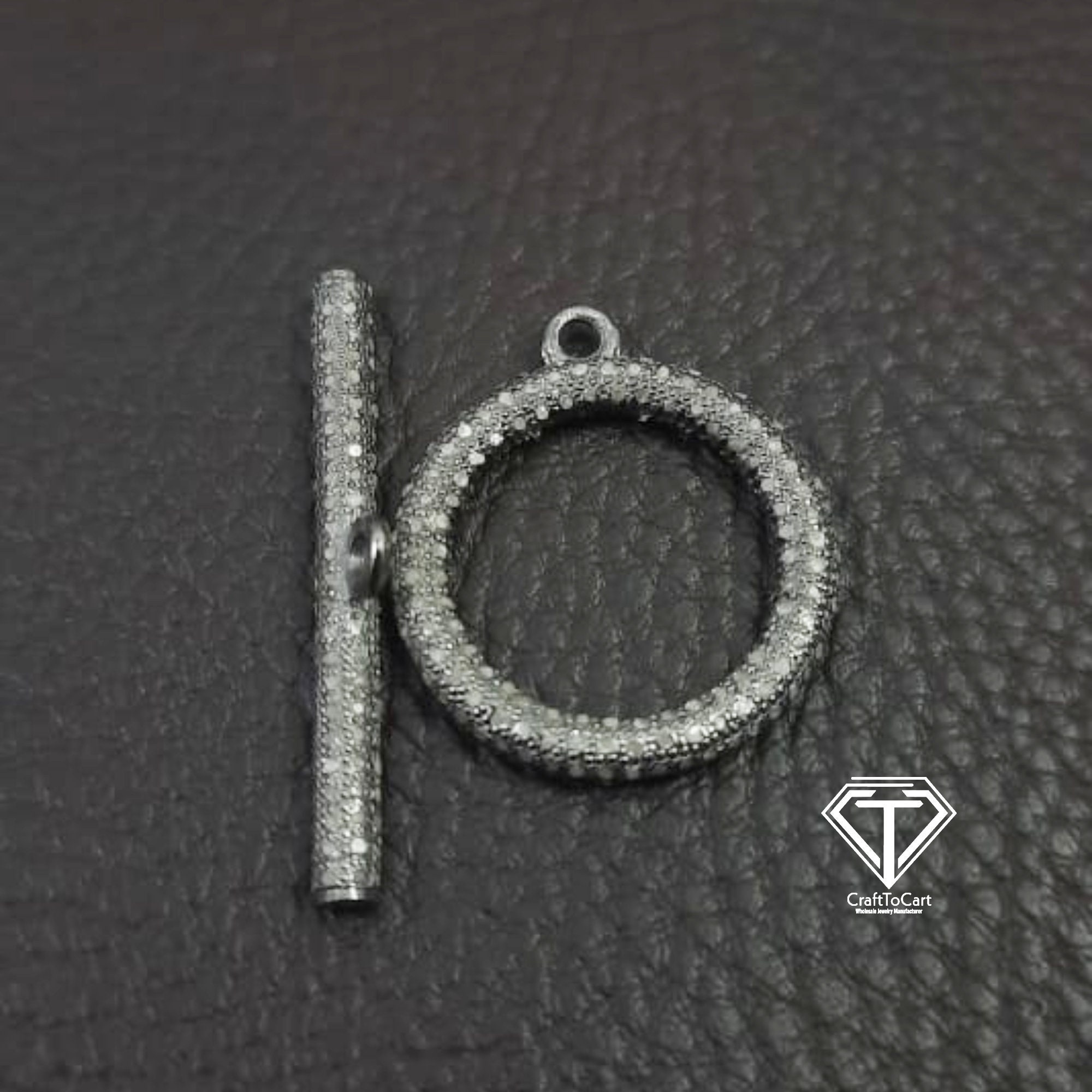 Pave Diamond Toggle Lock, Necklace Lock, Jewelry Components, Findings ...