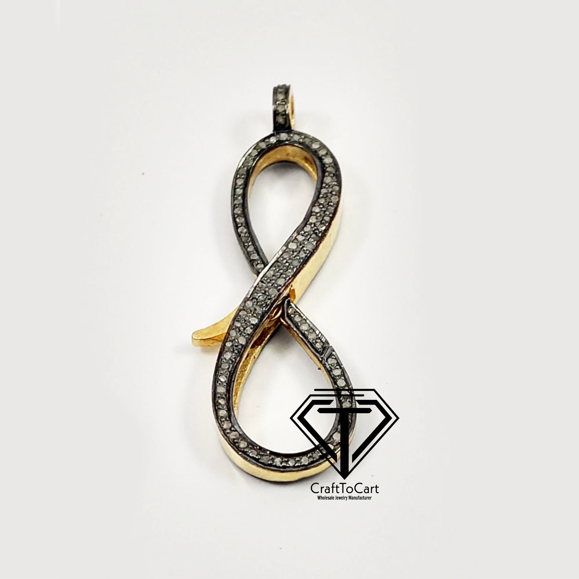 Pave Diamond Infinity Lobster Lock 925 Sterling Silver - Etsy