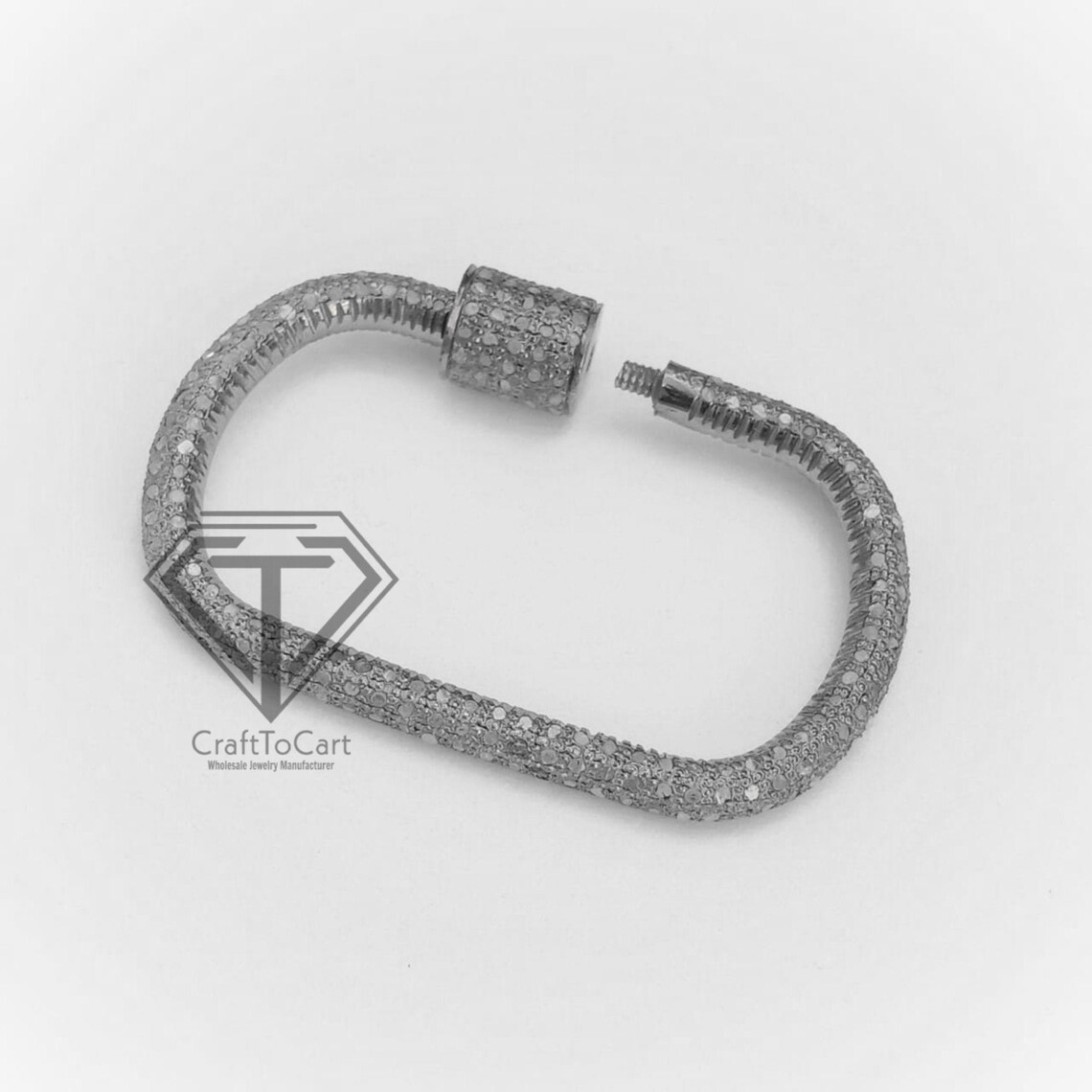 Rectangle Screw Lock Pave Diamond Lock Silver Screw Lock - Etsy