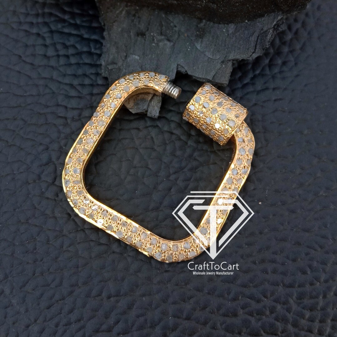 Pave Diamond Lock Square Shaped, Lobster Lock, New Stylish Screw ...