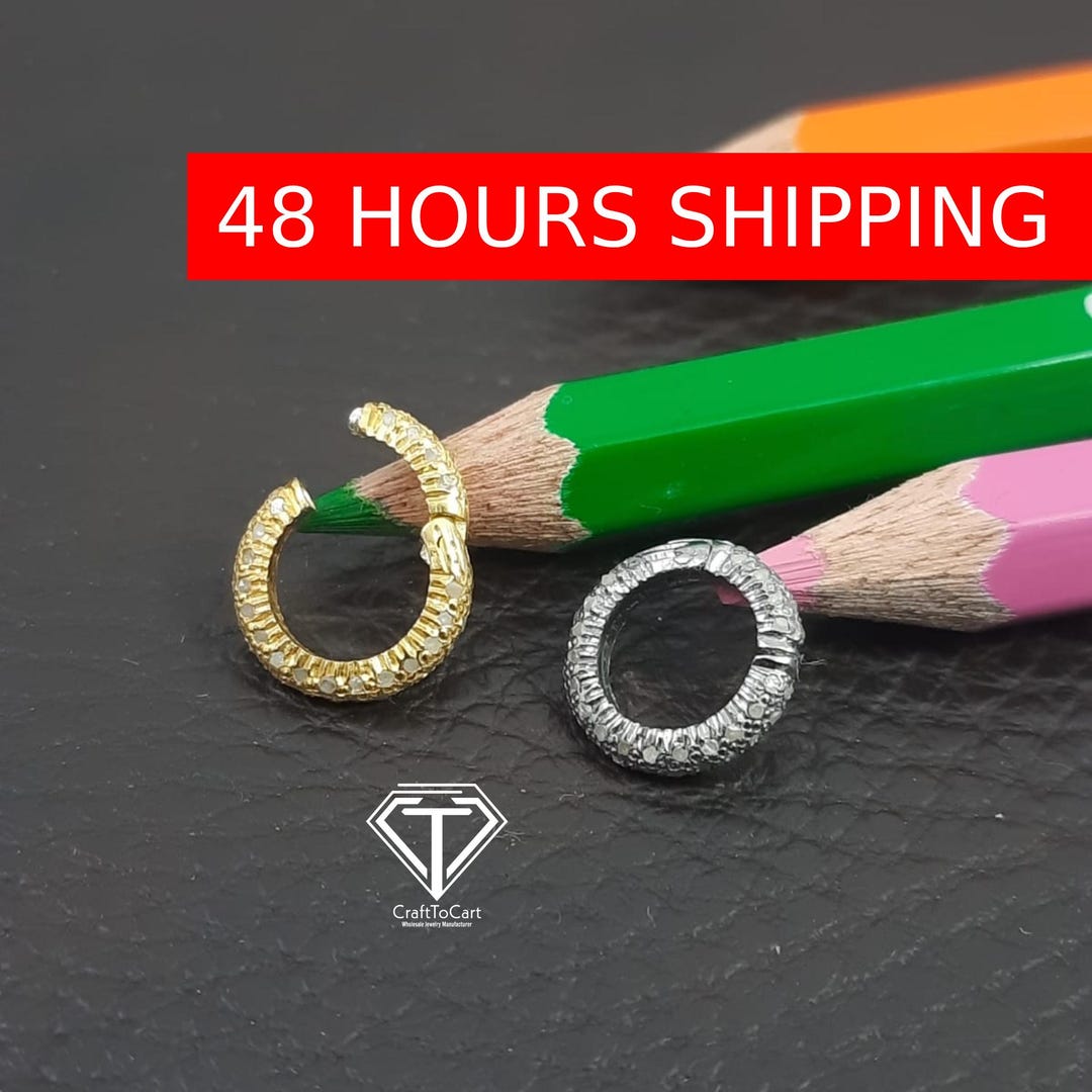 Pave Diamond Round Lock, Diamond Clasp, Jewelry Components, Findings - Etsy