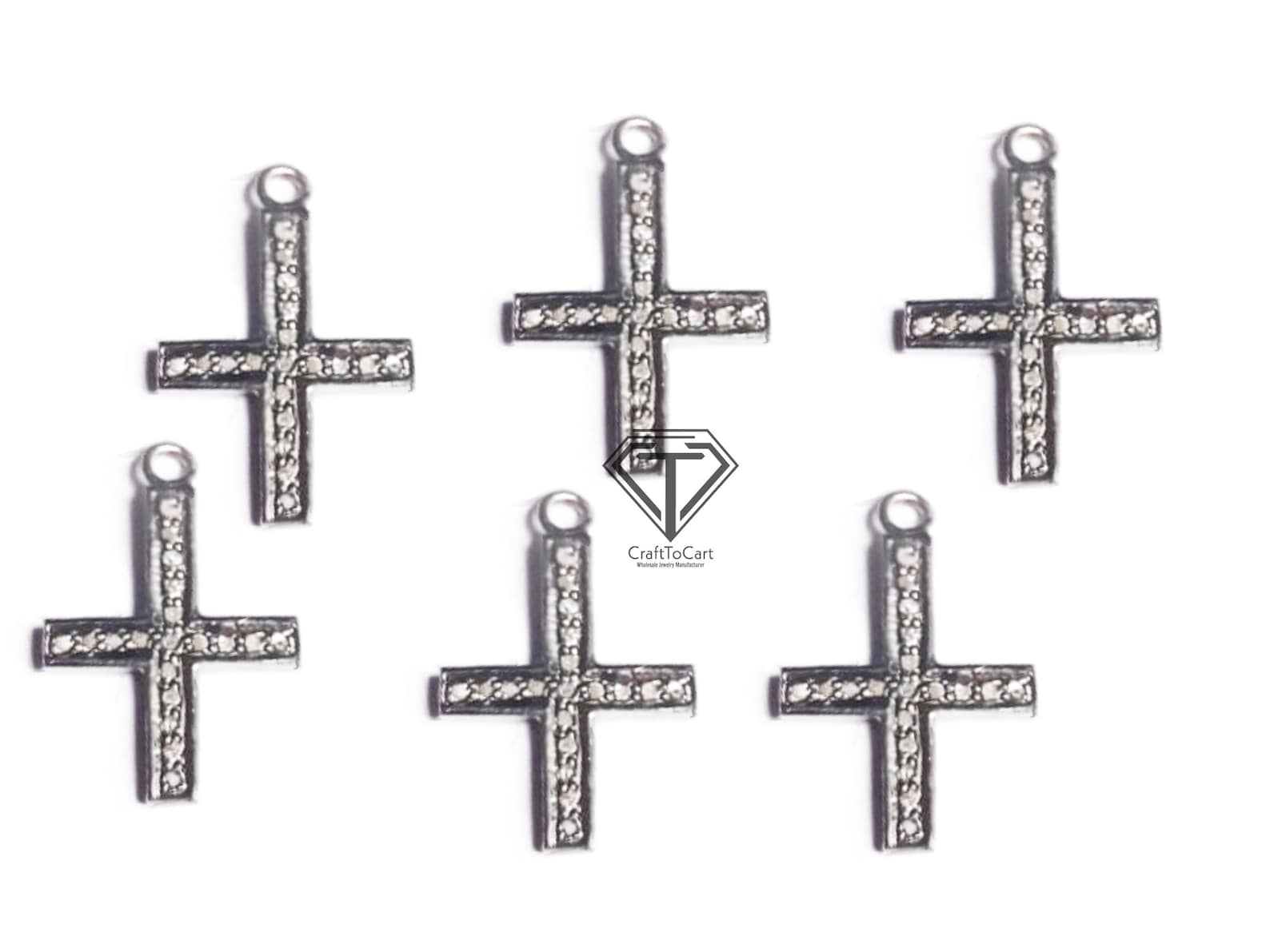 Cross Charm Pave Diamond Cross Charm - Etsy