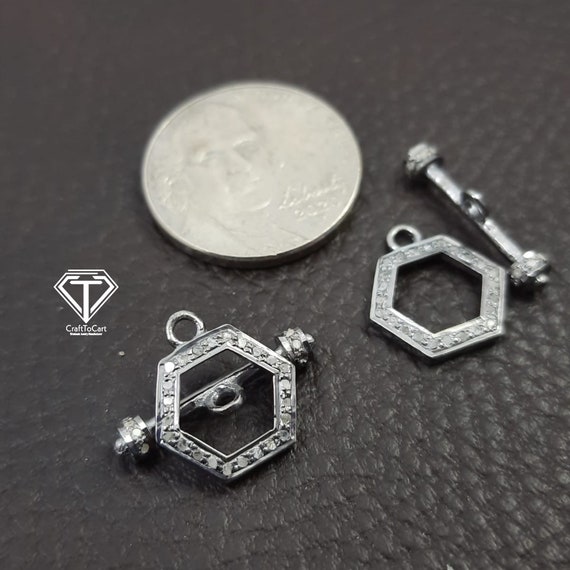 Pave Diamond Toggle Lock Necklace Lock Jewelry Components | Etsy