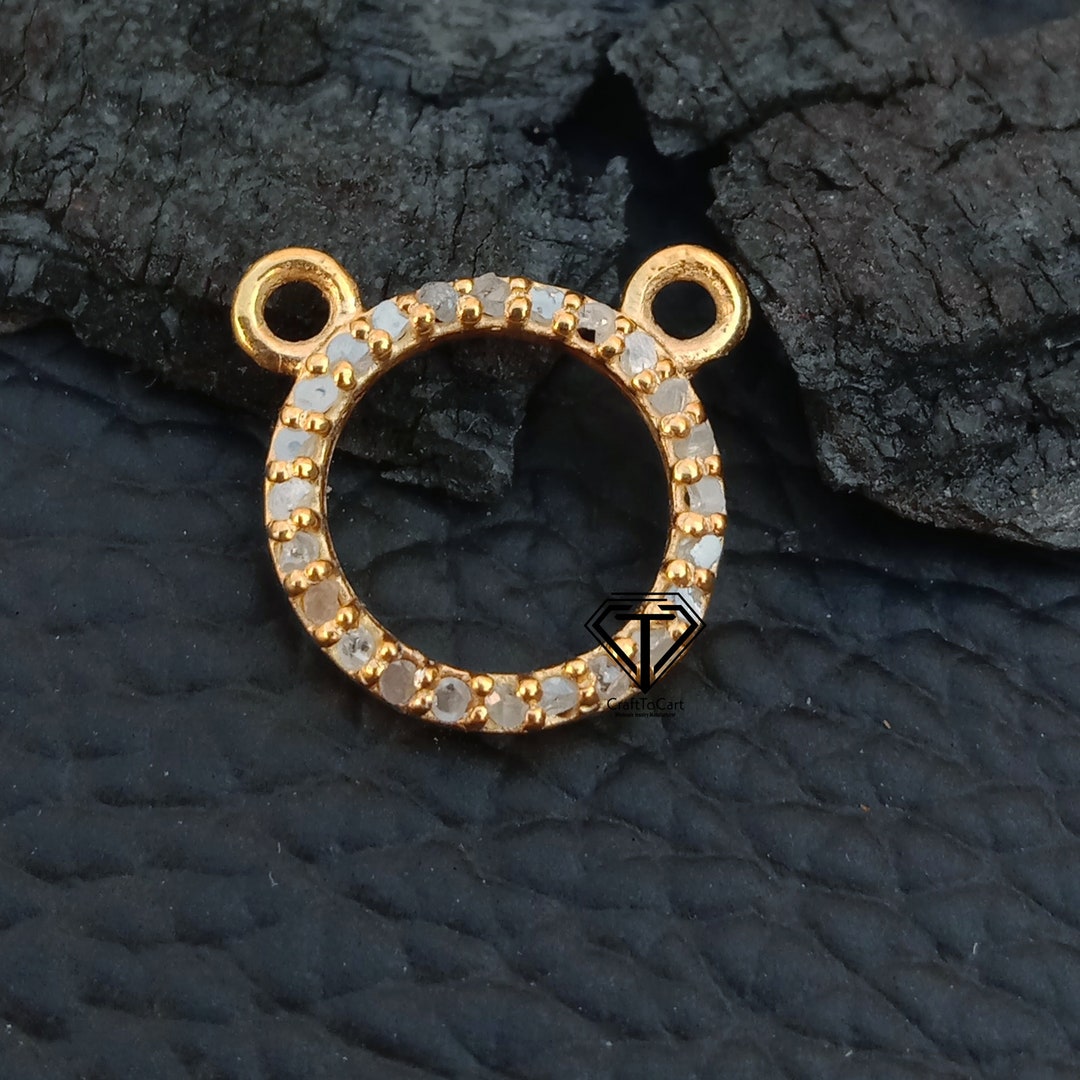 5pc Pave Diamond Connector, Pave Diamond Round Connector, Pave Diamond ...