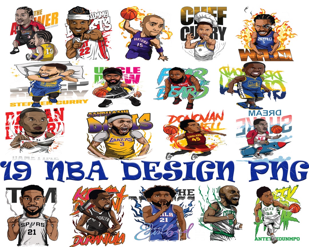 19 NBA Png Cartoonized Designs, Instant Download - Etsy