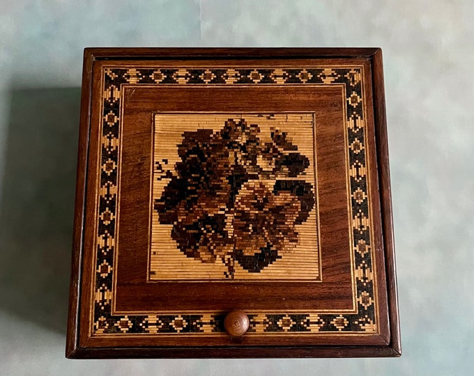 Tunbridge Ware Square Glove Box, Beautifully Made, Genuine From ...