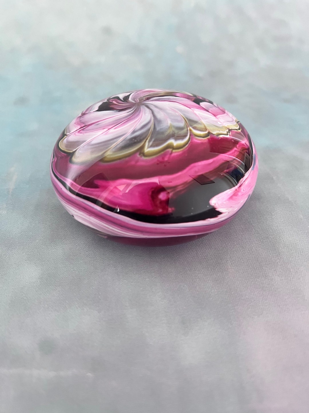 Pink Paperweight Pink Swirling Paperweight Pink Candy Stripe - Etsy
