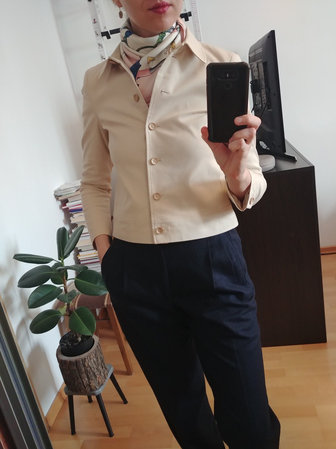 AKRIS Minimalistic Classic Beige Vintage Blazer Jacket Size S / US36 - Etsy