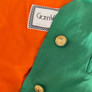 Gianni Versace Crop Vintage Green and Orange Jacket Size XS - Etsy