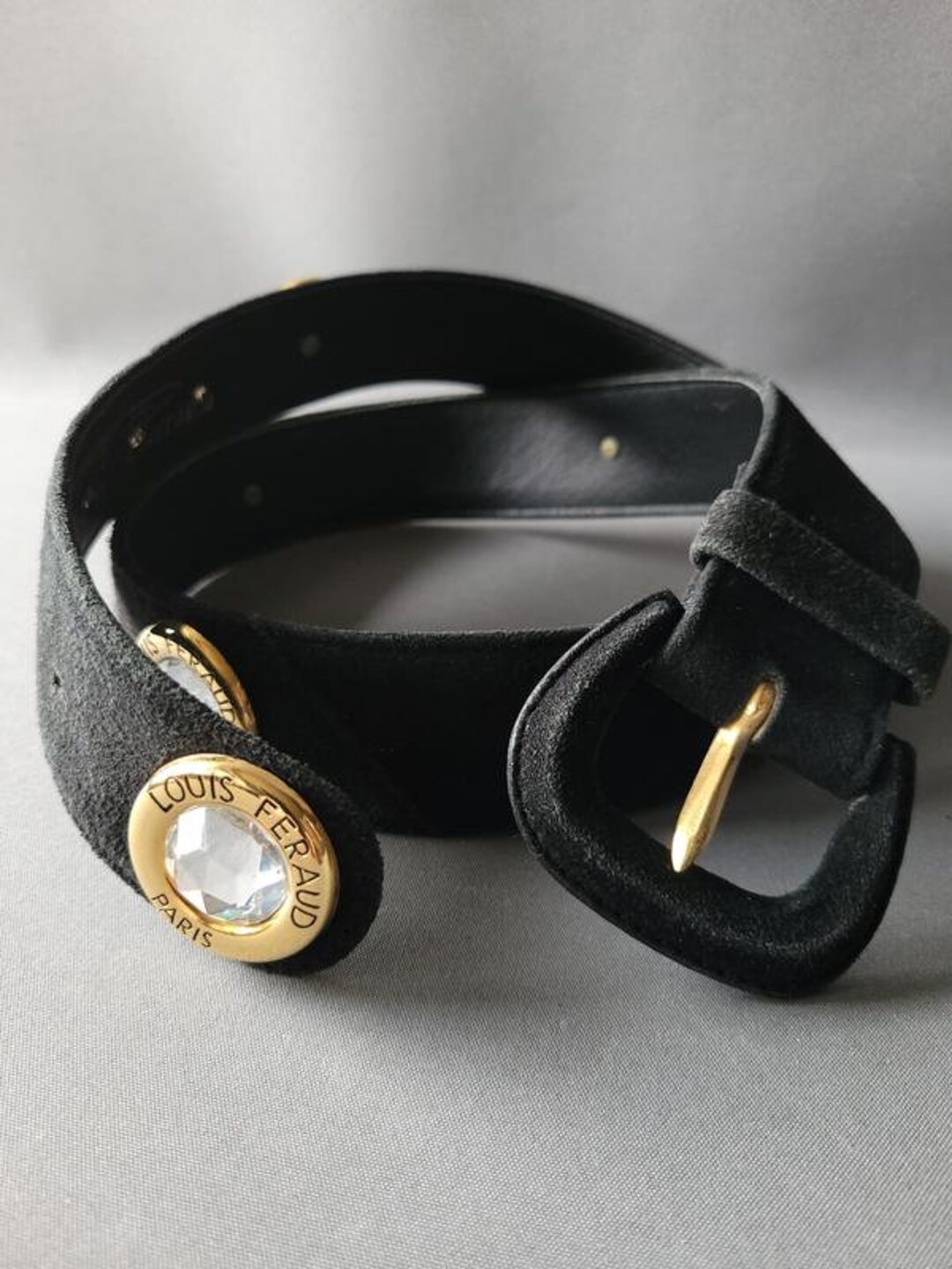 Louis Fd Feraud Vintage Black Suede Logo Belt Size M - Etsy