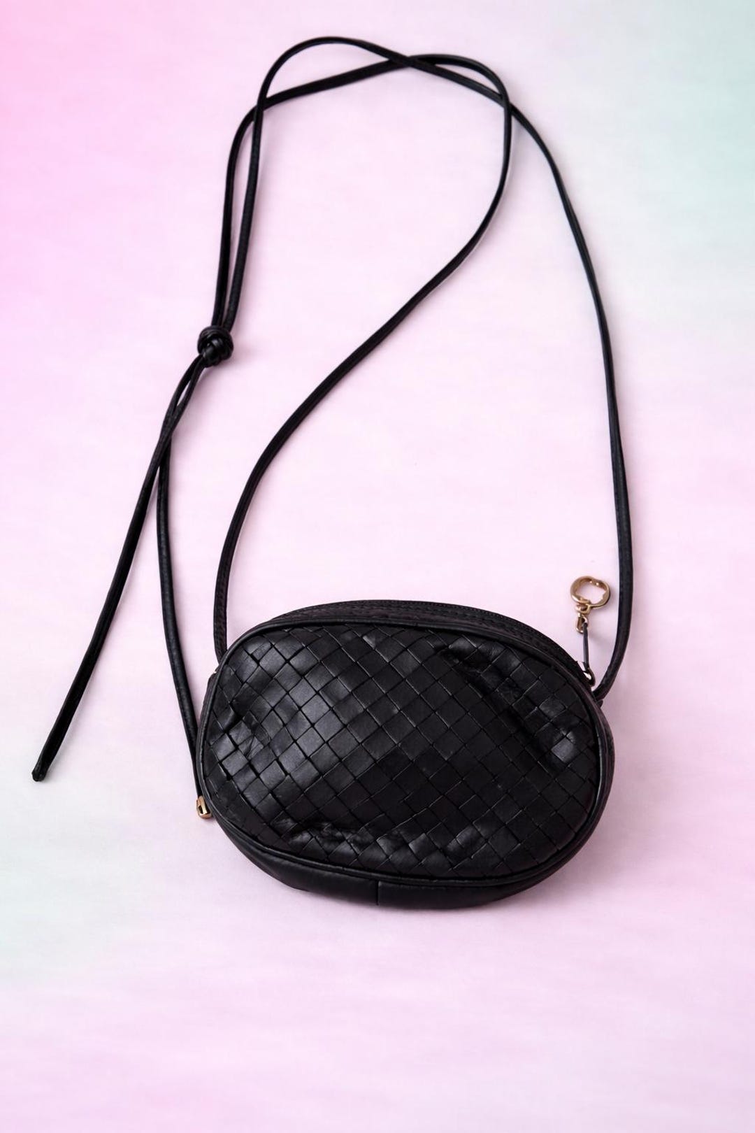 Vintage Cosci Leather Italian Black Woven Small Crossbody Bag - Etsy