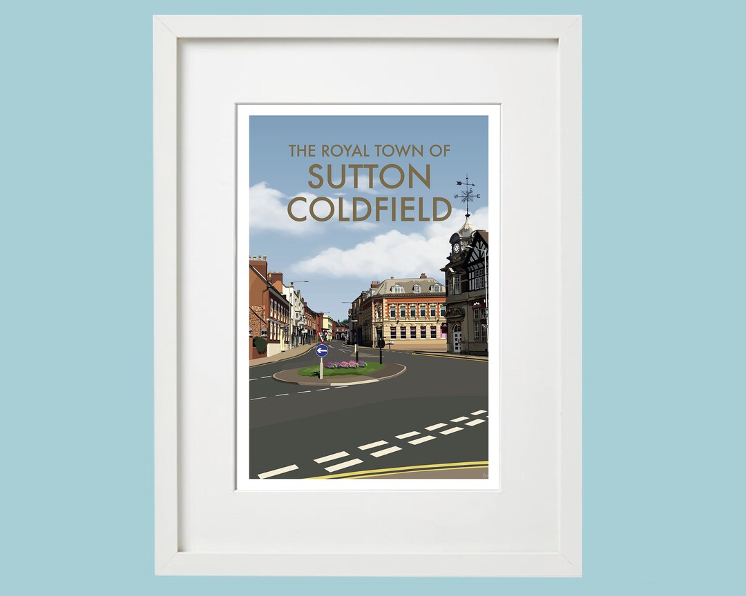 Framed Original Illustration of the Royal Town of Sutton Coldfield - Etsy