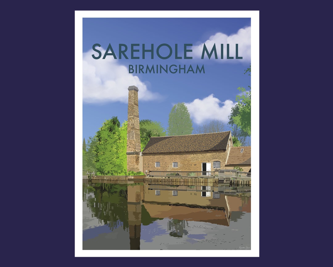 Sarehole Mill Birmingham Original vintage Inspired Illustration - Etsy ...