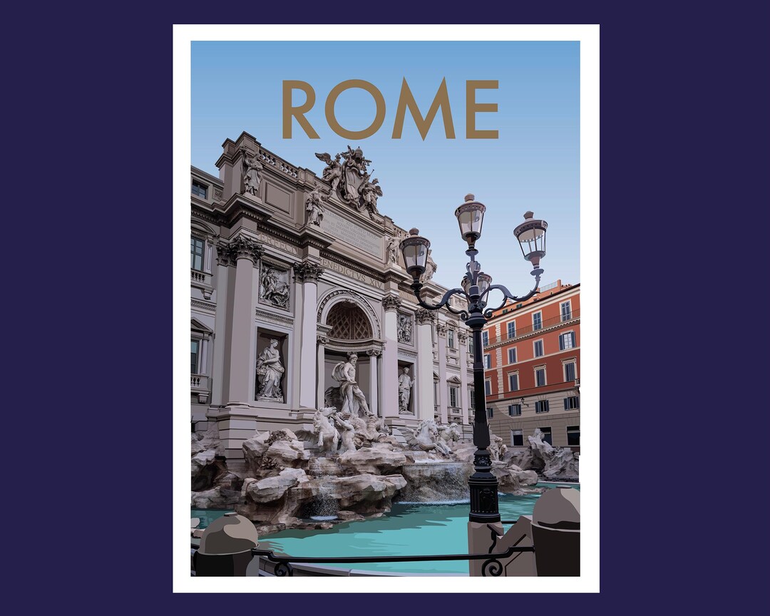 ROME Original Vintage Inspired Illustration - Etsy