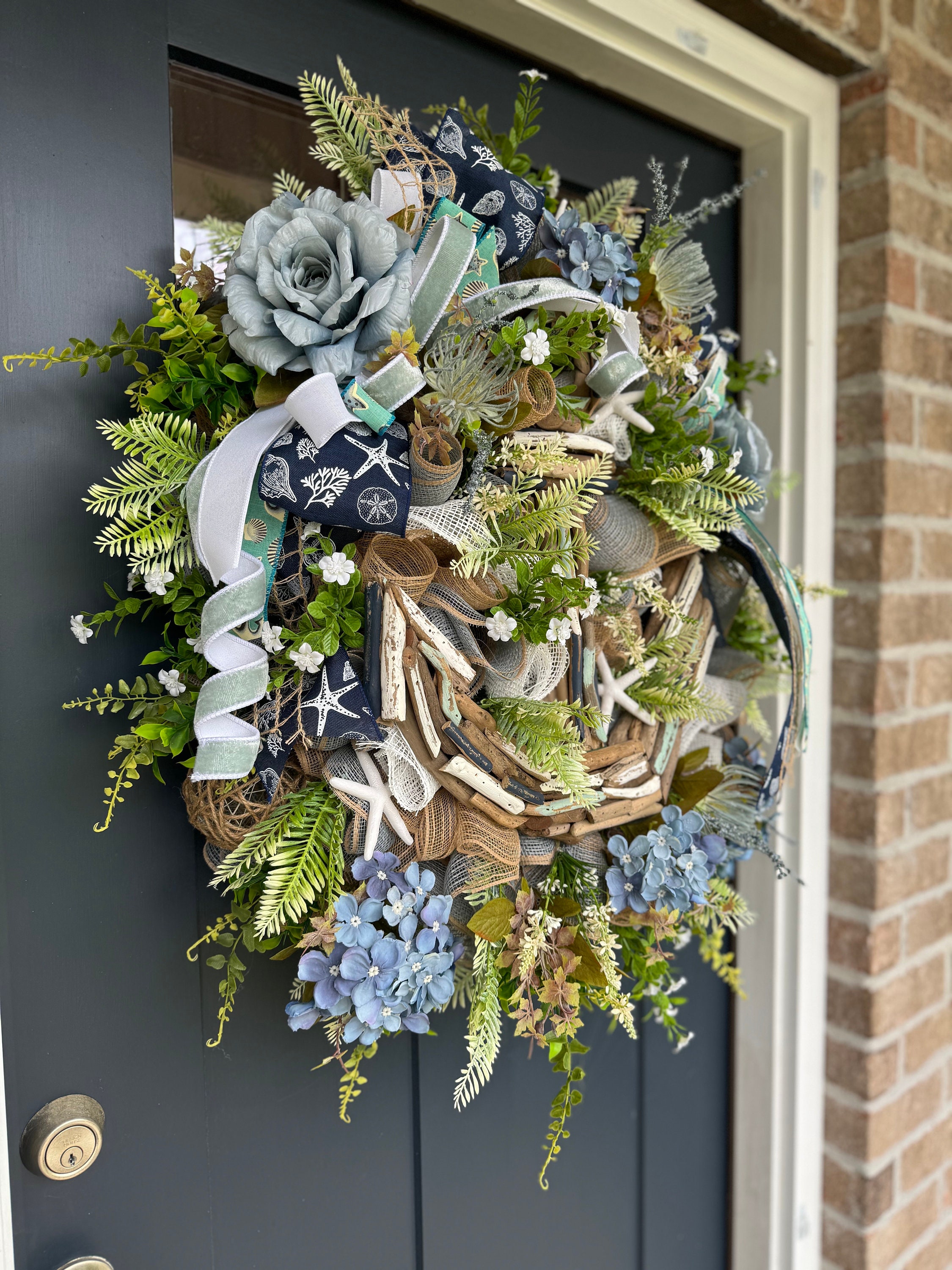 Coastal Wreath, Nautical Decor, Anchor Wreath, Spring Wreath, Summer ...