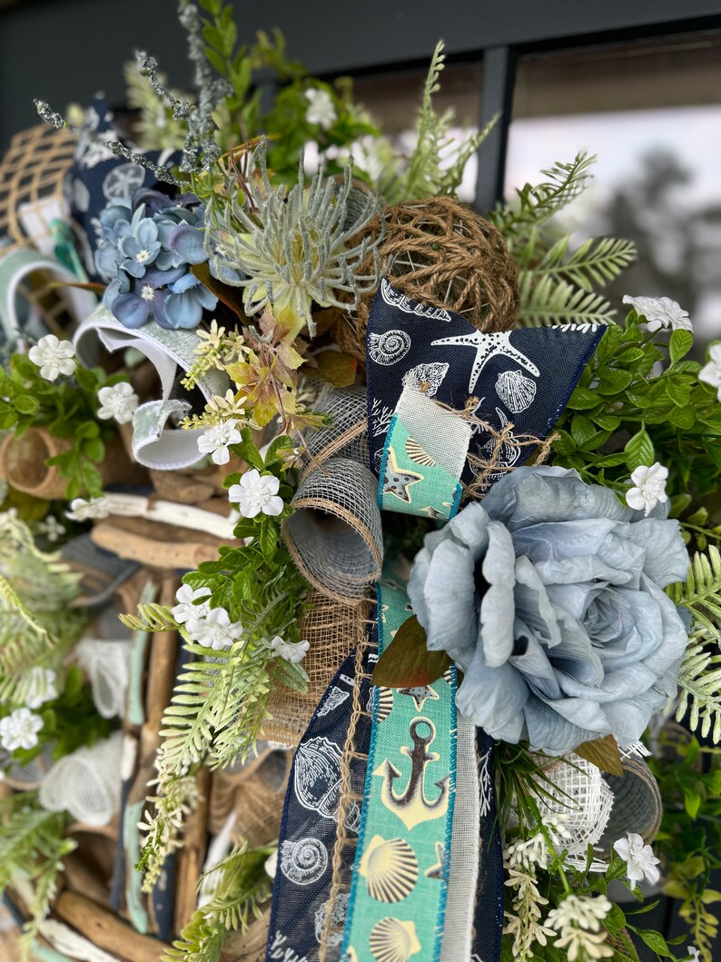 Coastal Wreath, Nautical Decor, Anchor Wreath, Spring Wreath, Summer ...