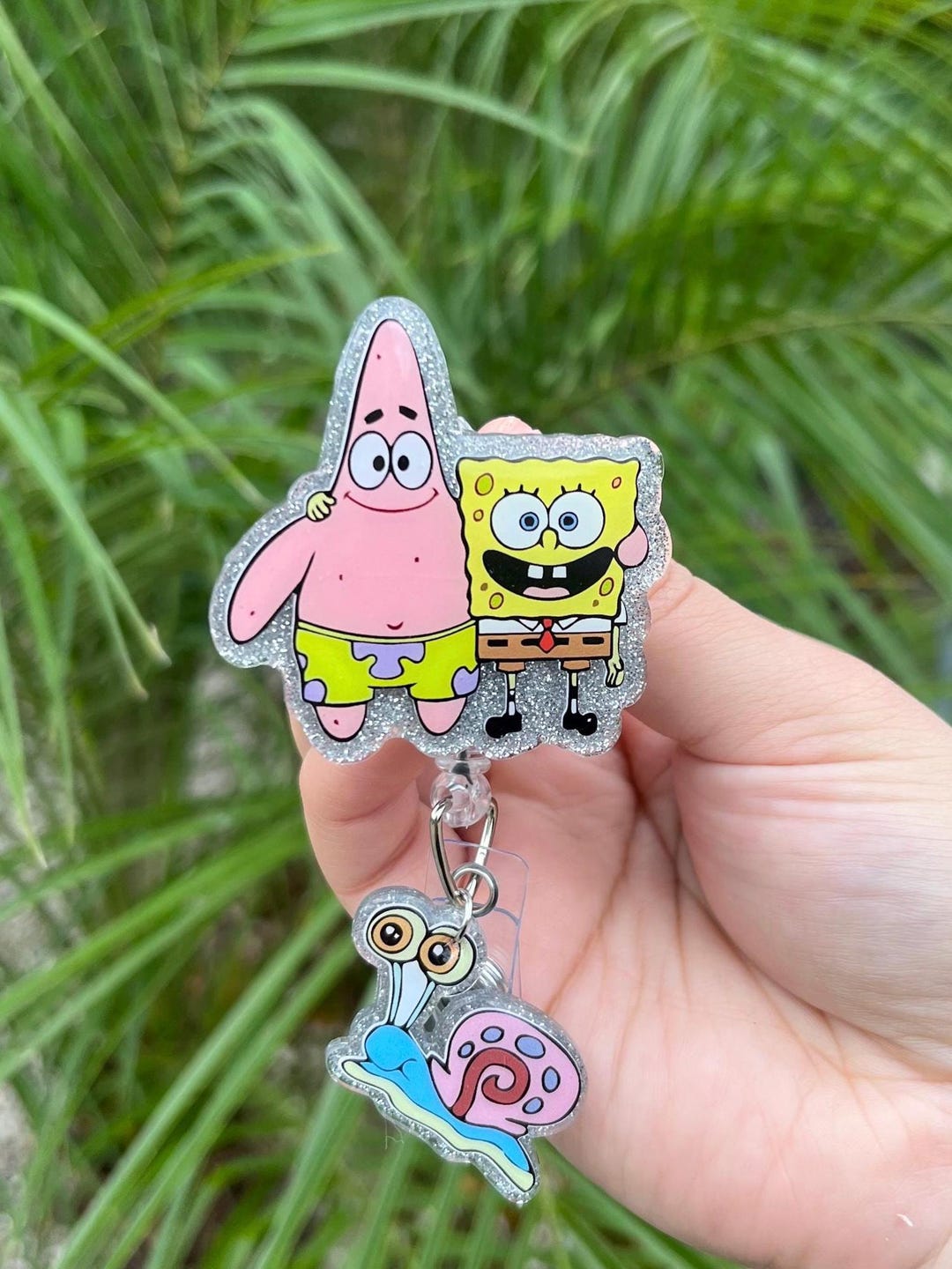 Sponge and Star Snail Bestfriends Badge Reel - Etsy