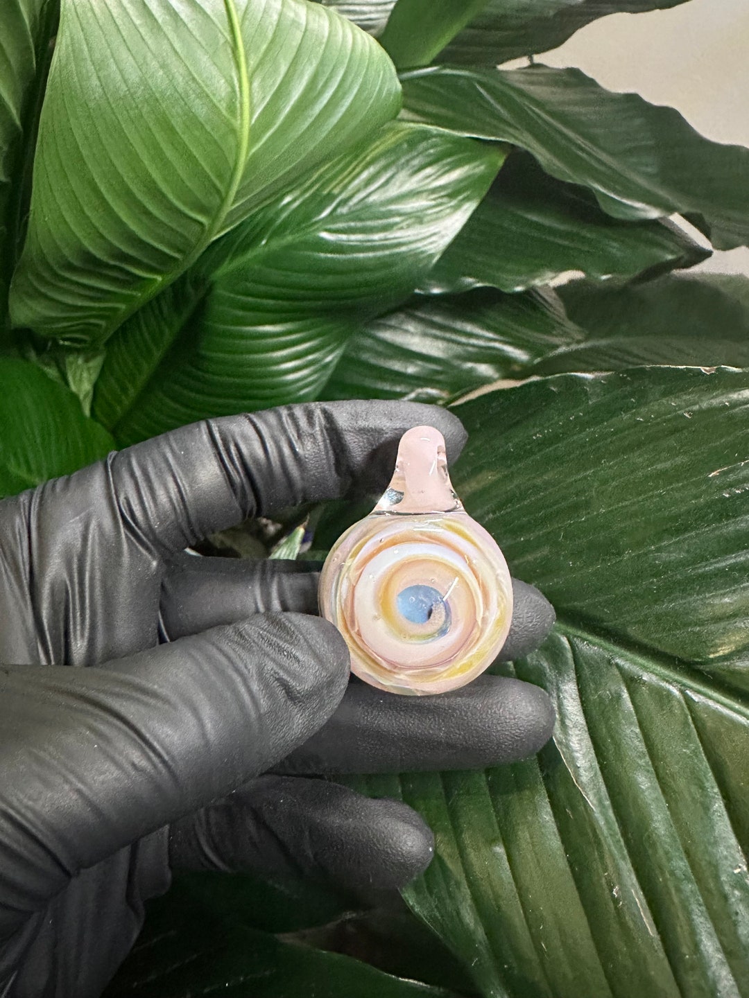 Heady Glass Pendant Ghost Bubble Gum and Ap - Etsy