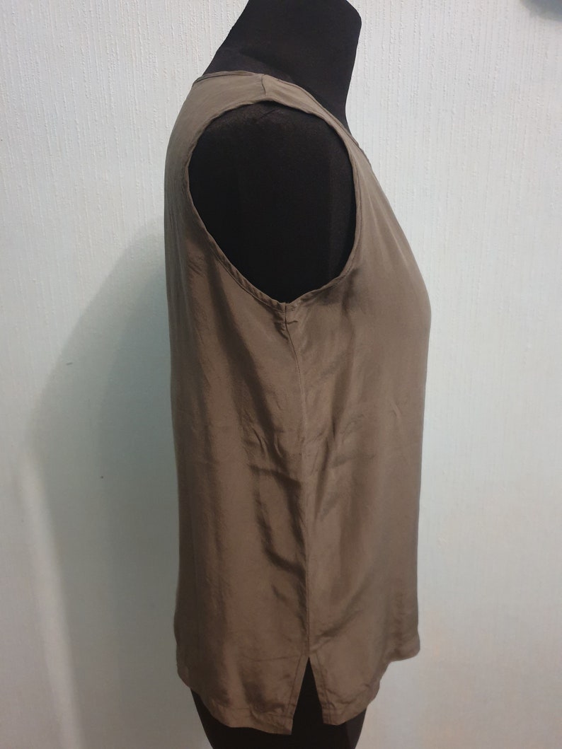 JARVI MUOTI Silkki Center 100% Silk Womens Khaki Top/ Blouse Finland Size S - Etsy