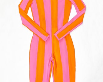 Stripe Strongman One Shoulder Leotard Pink and Green Men's - Etsy