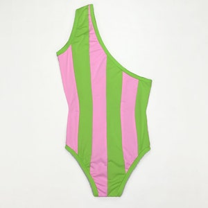Stripe Strongman One Shoulder Leotard - Pink and Green - Men's - Etsy