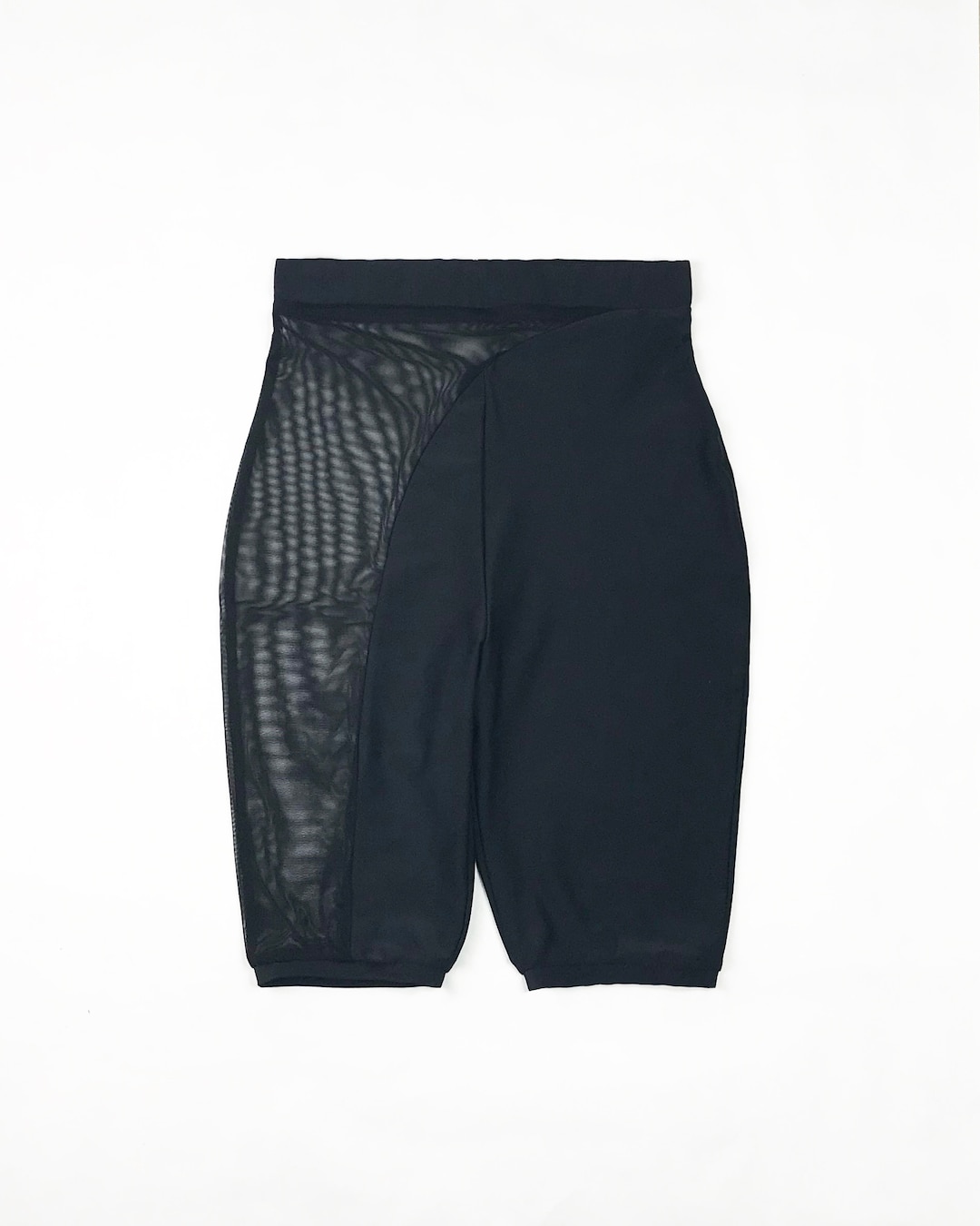 Swoop High Waisted Cycling Shorts - Black and Sheer - Etsy UK