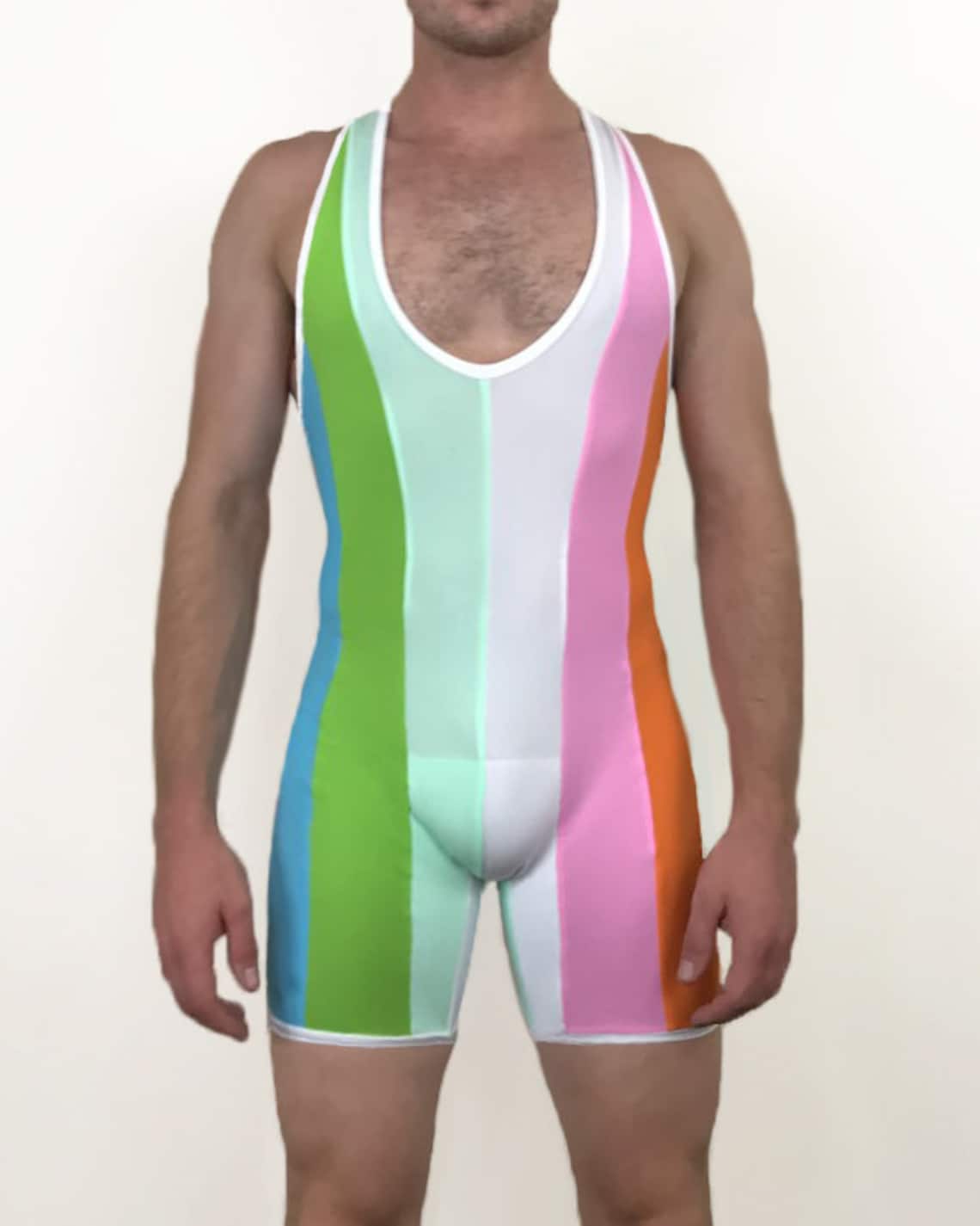 Stripe Wrestling Singlet - Multi - Etsy