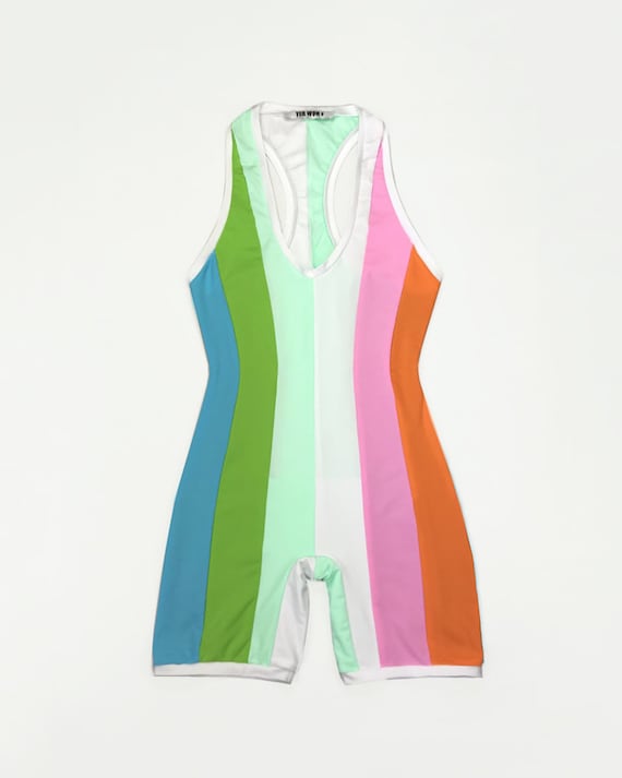 Stripe Wrestling Singlet Multi - Etsy UK