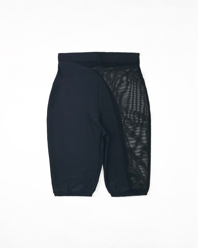 Swoop High Waisted Cycling Shorts - Black and Sheer - Etsy UK