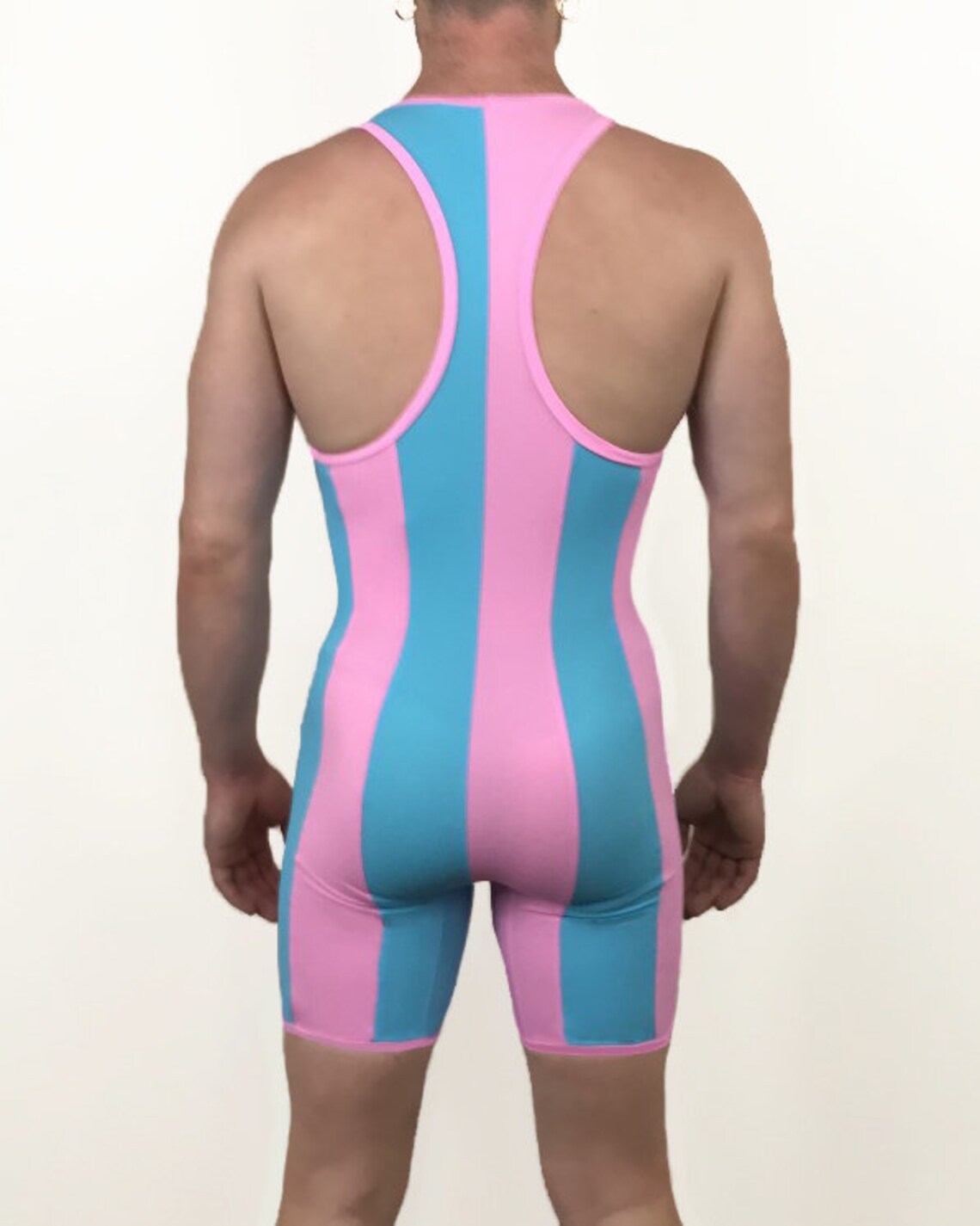 Stripe Wrestling Singlet Pink and Blue - Etsy