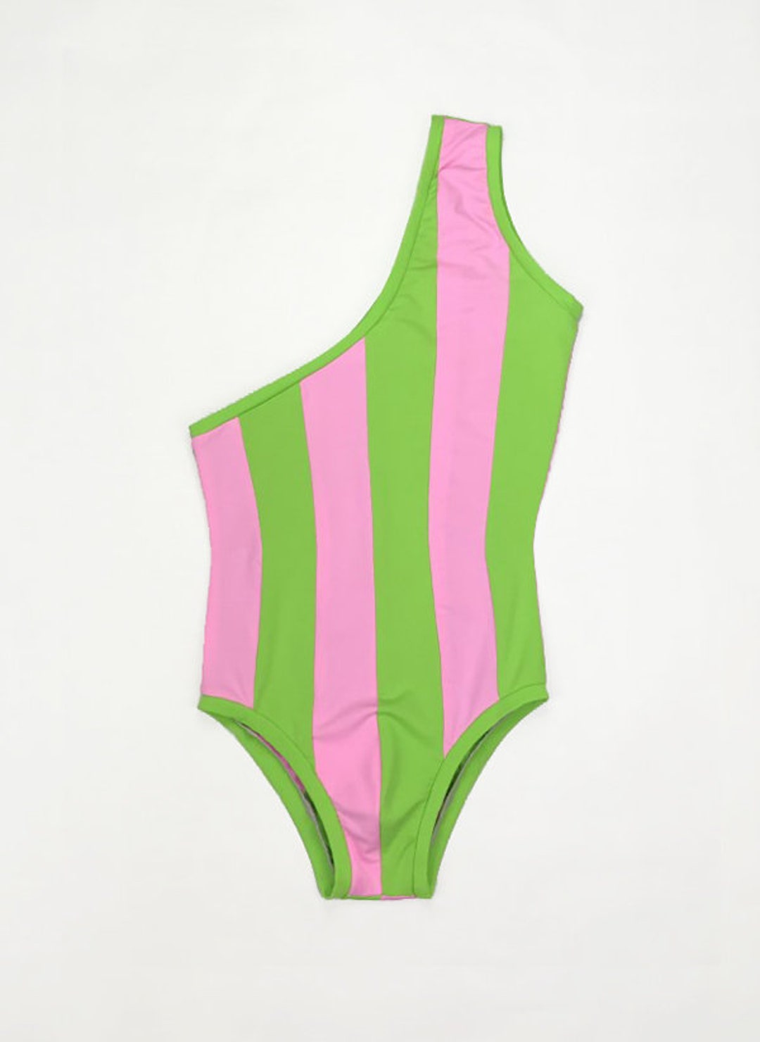 Stripe Strongman One Shoulder Leotard - Pink and Green - Men's - Etsy