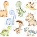 Dinosaurs Watercolor Clipart, Dino Clip Art, Dinosaur Nursery Decor ...