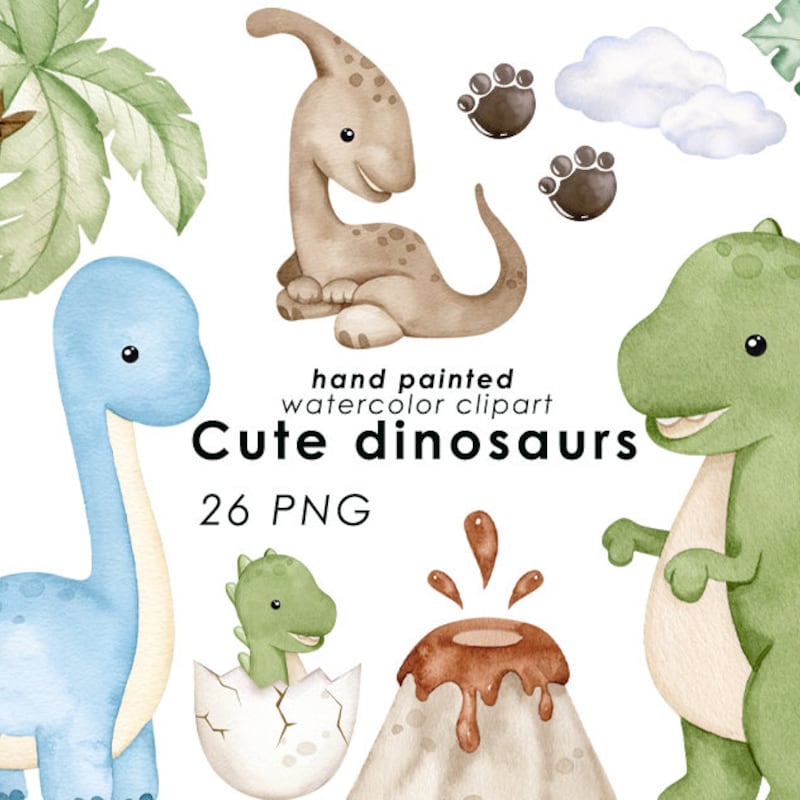 Dinosaur Watercolor - Etsy UK