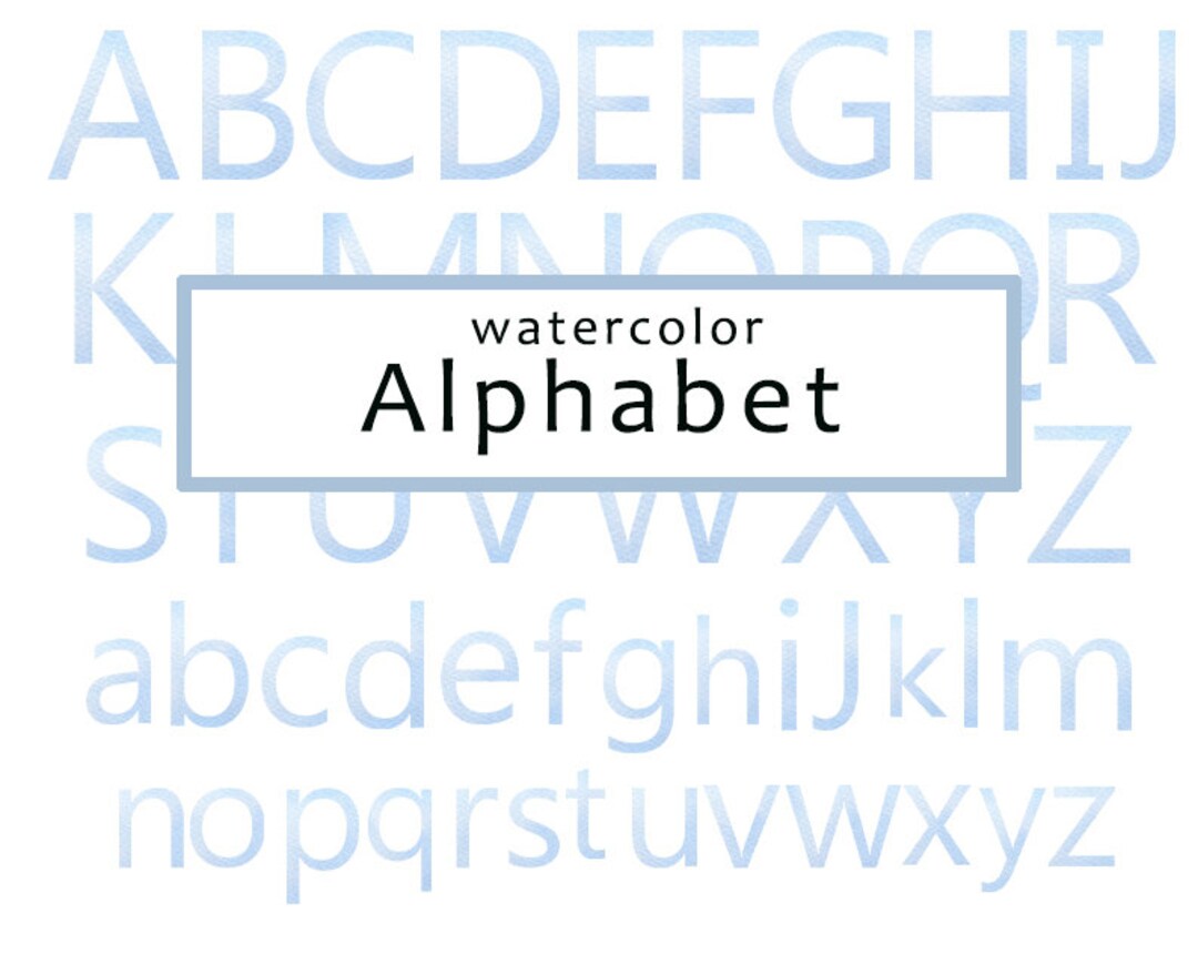 Watercolor Alphabet Clipart, Printable Letters Png, Boy Nursery Decor ...