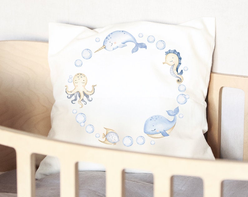 Undersea Watercolor Wreath Nautical Frame Png Nursery Decor - Etsy